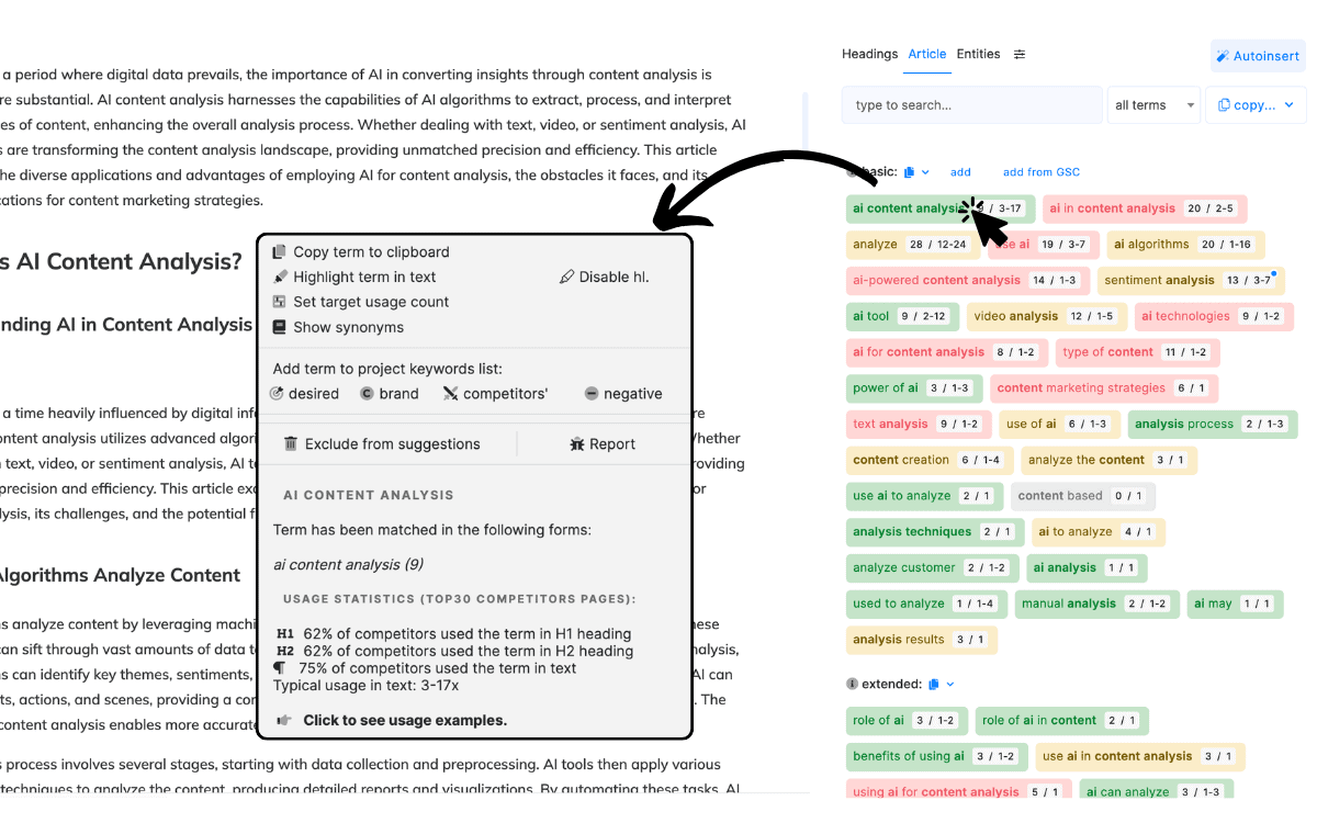 Content Writer - NEURONwriter - Content optimization with #semanticSEO