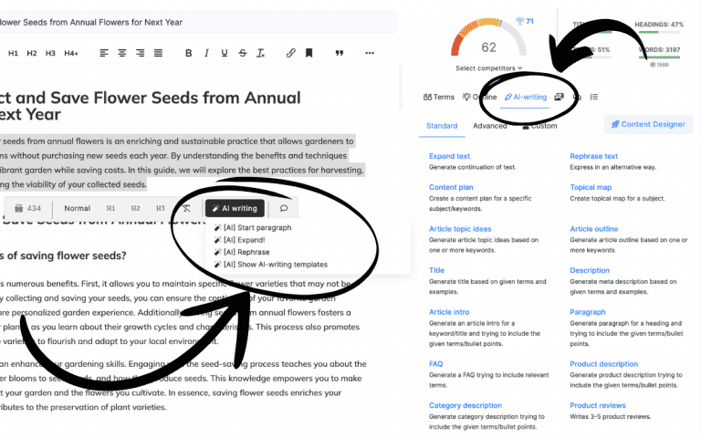Generative AI - NEURONwriter - Content optimization with #semanticSEO
