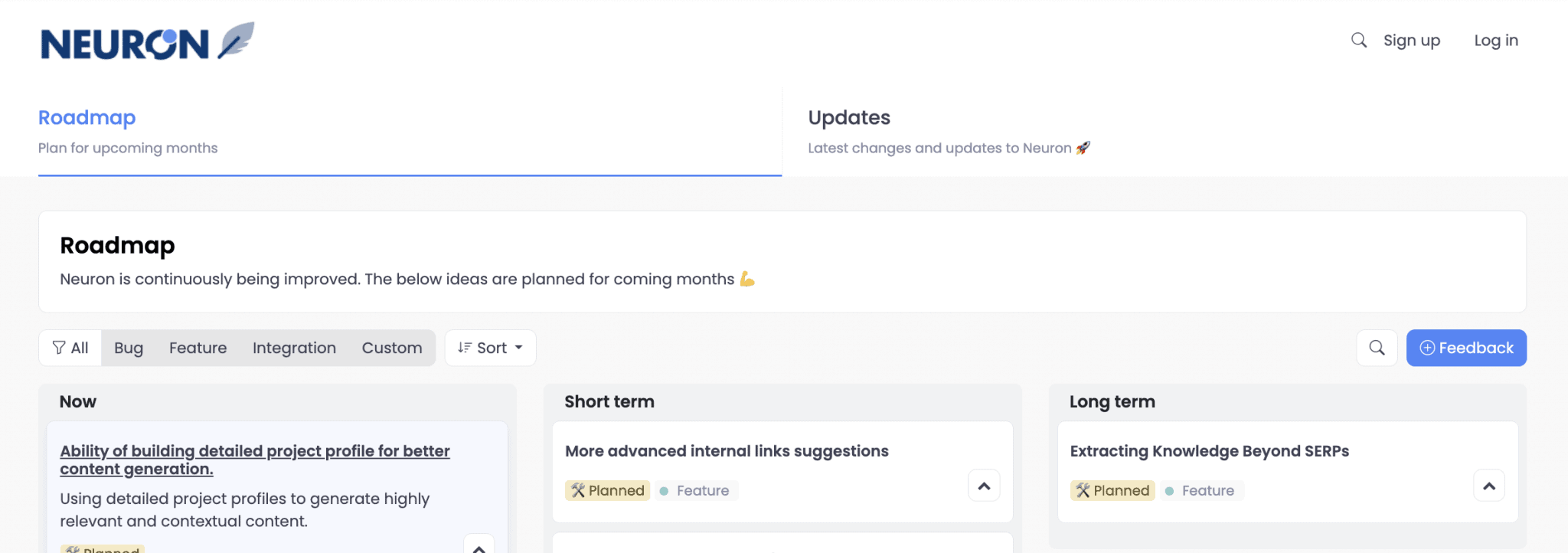 Does NEURONwriter have a roadmap? - NEURONwriter - Content optimization with #semanticSEO